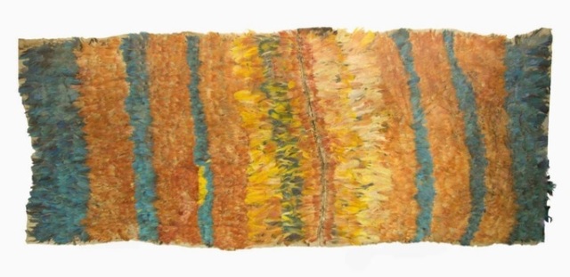 Peru, Wari style | Tunic with Multicolor Feather Work Design. Nazca ...