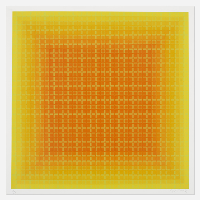 Julian Stanczak | Yellow Filtration (1979) | Artsy