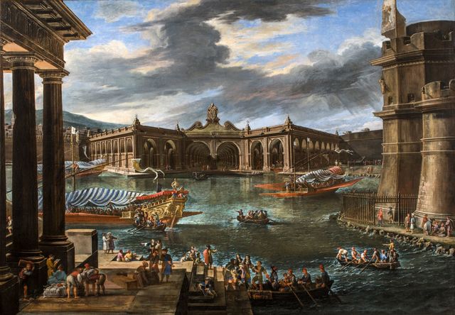 Viviano Codazzi, Filippo Lauri | The Arsenal of Civitavecchia (1668 ...