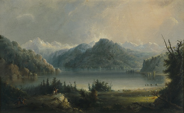 Alfred Jacob Miller | Wind River Mountain Range Scene (circa 1858-1874 ...
