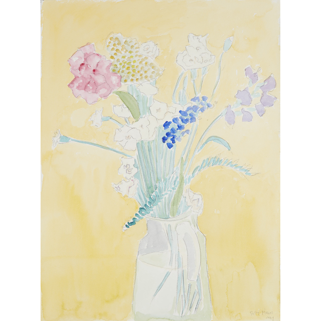 Sally Michel Avery | Still Life with Yellow Background (1987) | Artsy