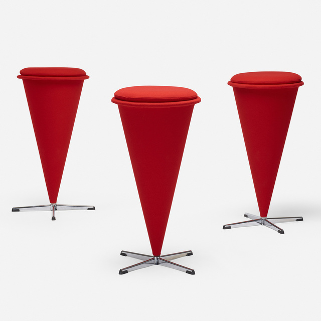 Verner Panton | Cone bar stools, set of three (1958) | Artsy