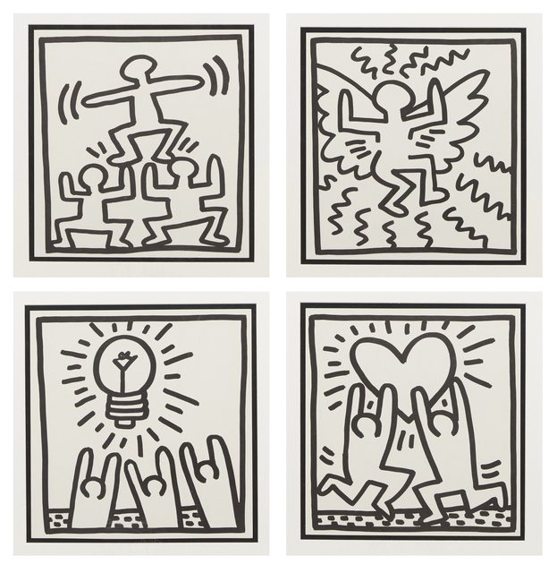 Keith Haring | Untitled (Love, Angel, Pyramid, Idea) (1982) | Artsy