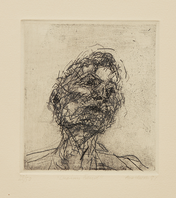 Frank Auerbach | Lucian Freud, from Six Etchings of Heads (1981) | Artsy