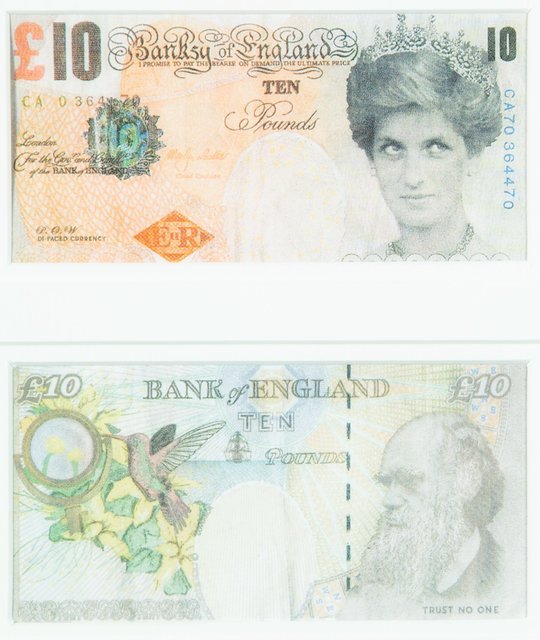 Banksy | Di-Faced Tenner, 10 GBP Note (2 works) (2005) | Artsy