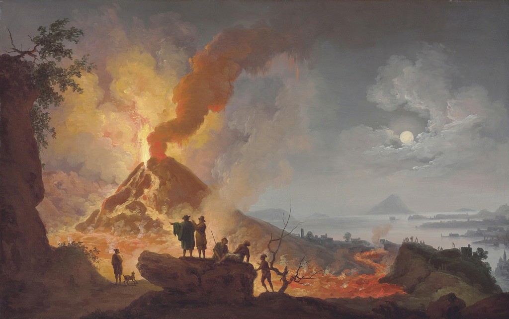 Pierre-Jacques Volaire | Mount Vesuvius erupting by night seen from the ...