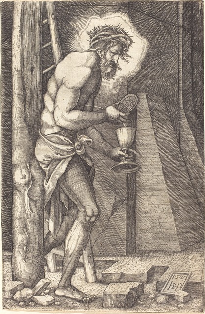 Sebald Beham | The Man of Sorrows at the Foot of the Cross (1520) | Artsy