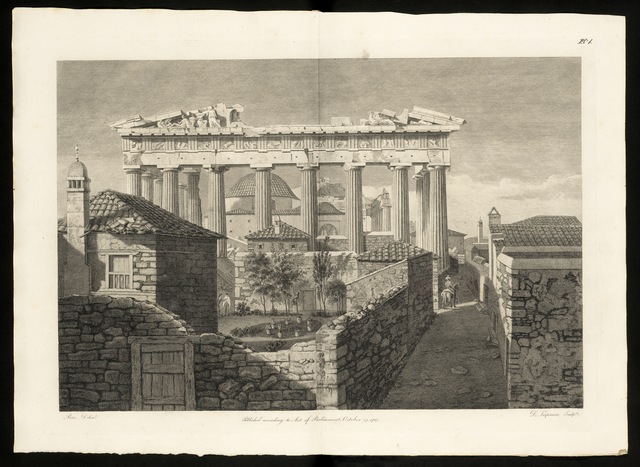 James Stuart | View of the Eastern Portico of the Temple of Minerva at Athens, called the ...