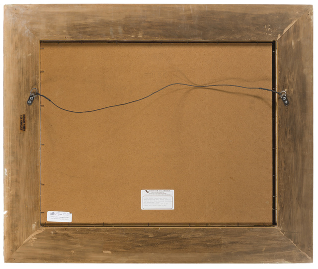 Eyvind Earle | Red Barns and Tall Trees Casting Shadows in a Snow ...