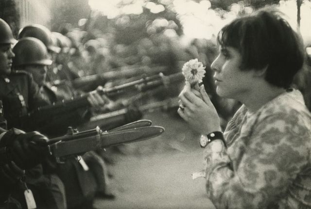 Marc Riboud | Confrontation between a flower and the bayonets of ...