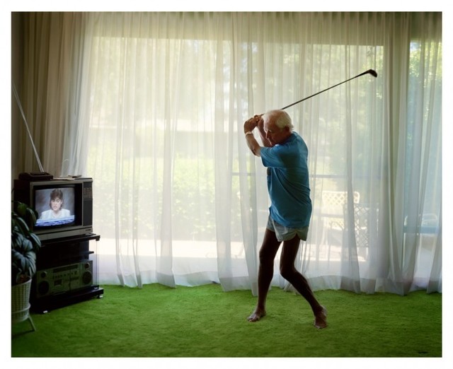 Larry Sultan | Practising Golf Swing (1986) | Artsy
