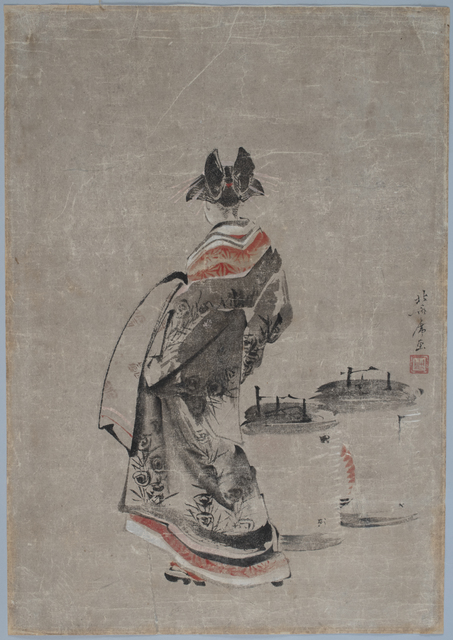 Katsushika Hokusai | Courtesan with Odawara Lanterns (1799) | Artsy