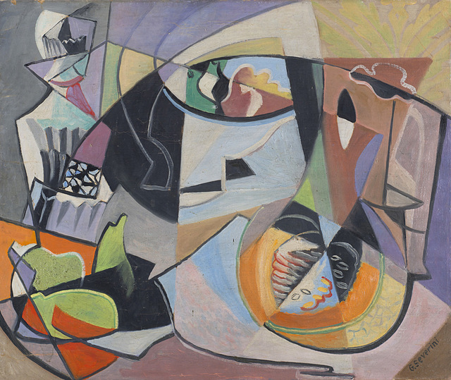 Gino Severini | Melone su carta rosa (1948) | Artsy