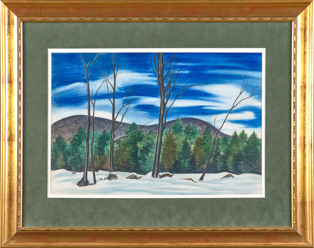George Copeland Ault | Untitled (Winter Landscape with Five Trees ...