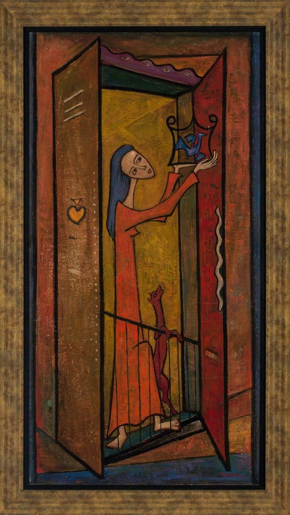 Angel Botello | Girl with Blue Bird | Artsy